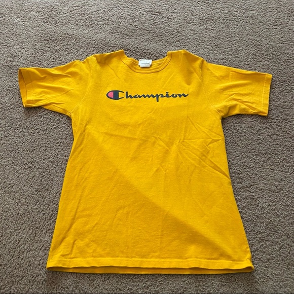 Champion | Shirts | Champion Yellow Tshirt Mens Medium | Poshmark